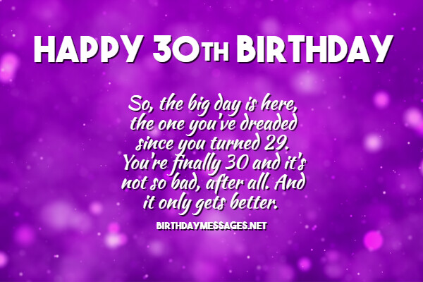 30th Birthday Wishes Quotes Happy 30th Birthday Messages