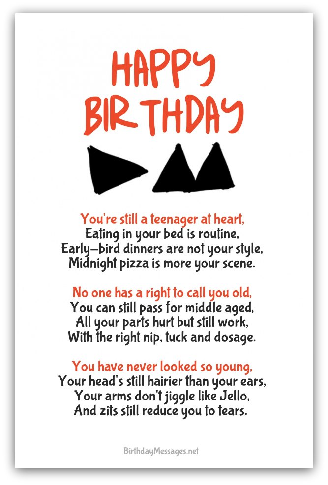 Funny Birthday Poems Funny Birthday Messages